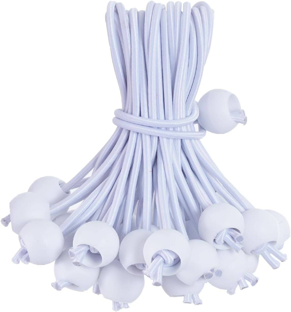 Ball Bungee Cord,Heavy Duty,30 Pcs White Tarp Ball Bungee Ties for ...
