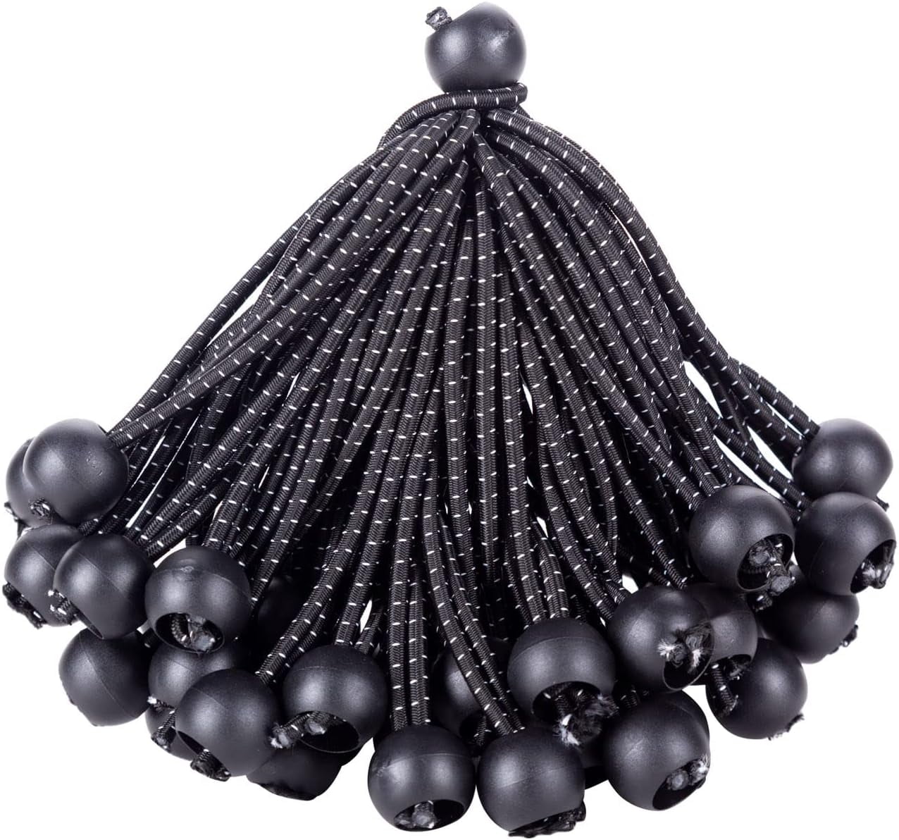 Ball Bungee Cords 12 Inch, 50 PCS Heavy Duty Black Bungie Cord Balls ...