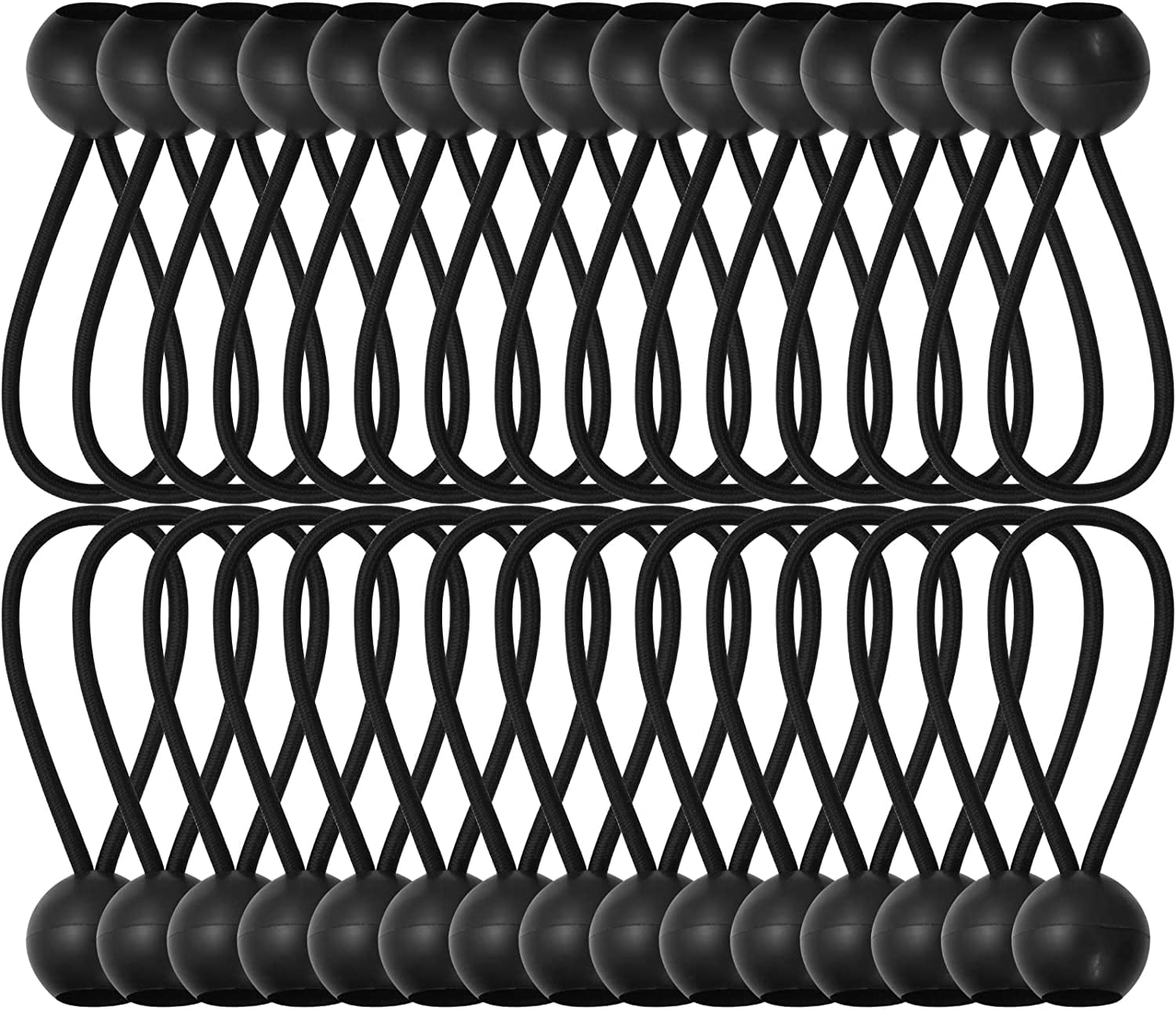 Ball Bungee Cords,30Pcs Bungee Cords with Balls,Heavy Duty Tarp Bungee ...
