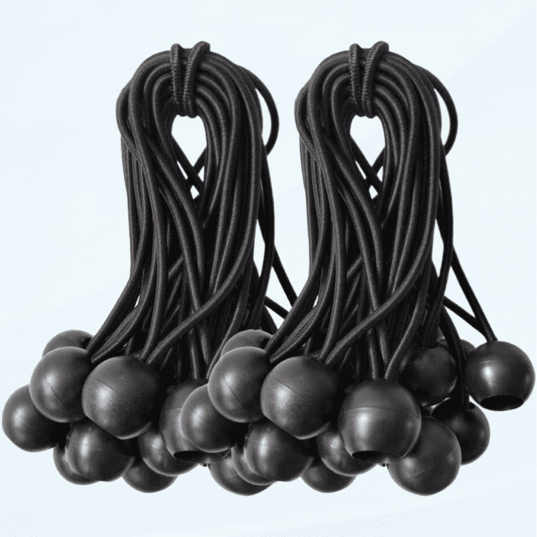 Ball Bungee Cords 50 Packs, 5 Inch Black Tie Down Cords for Tarp ...