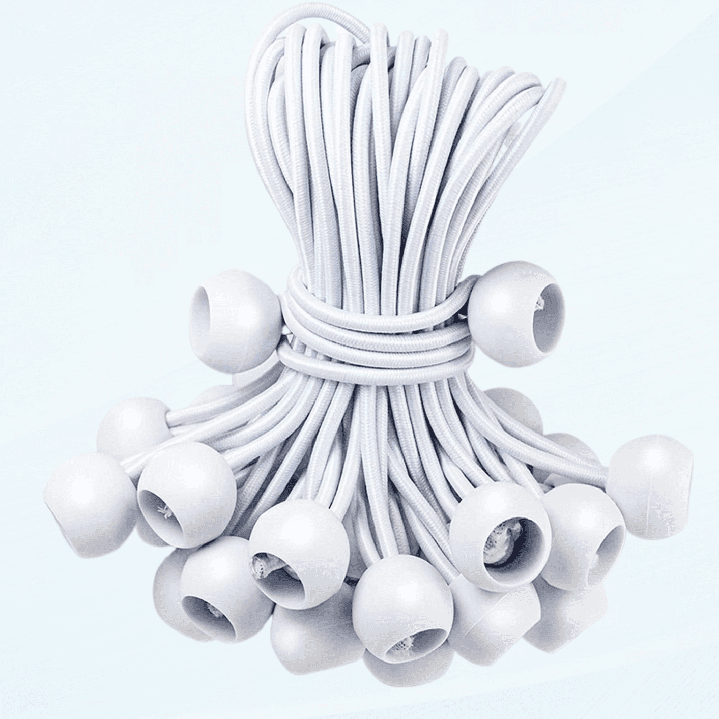 Ball Bungee Cords 6 Inch,50 PCS White Tarp Ball Bungee Ties Heavy Duty ...