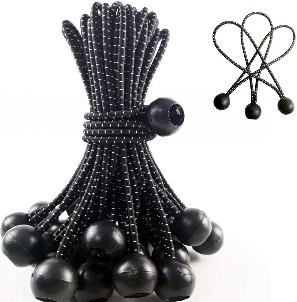 Ball Bungee Cords Black and White 20 pcs- Elastic String with Ball Ties ...