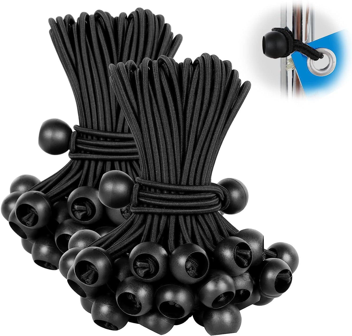 Ball Bungee Ties 100 PCS- Ball Bungee Cords 4 Inch Heavy Duty Elastic ...