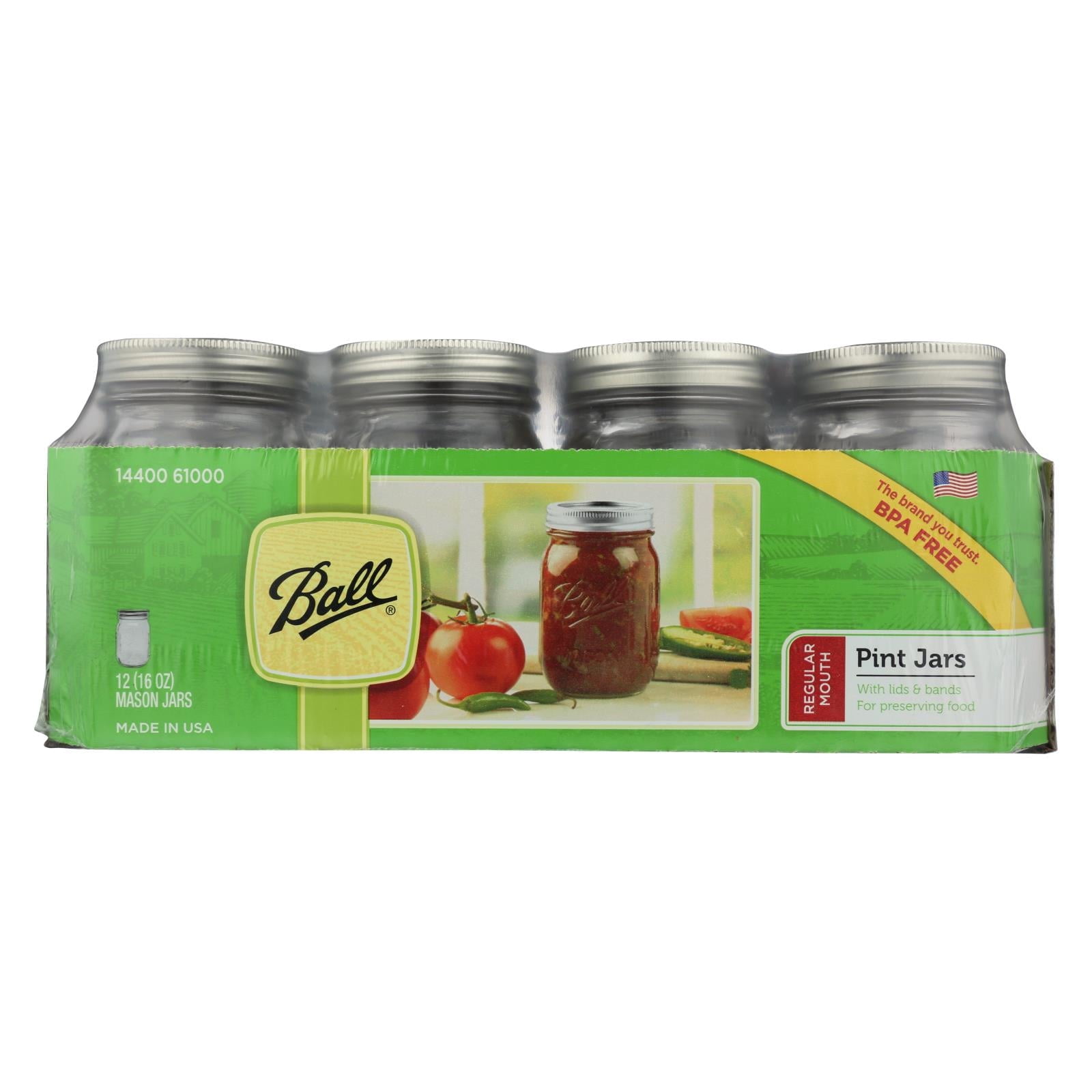 Ball Canning Mason Canning Jar Set 16oz Pint - Case of 1 - 12 Count ...
