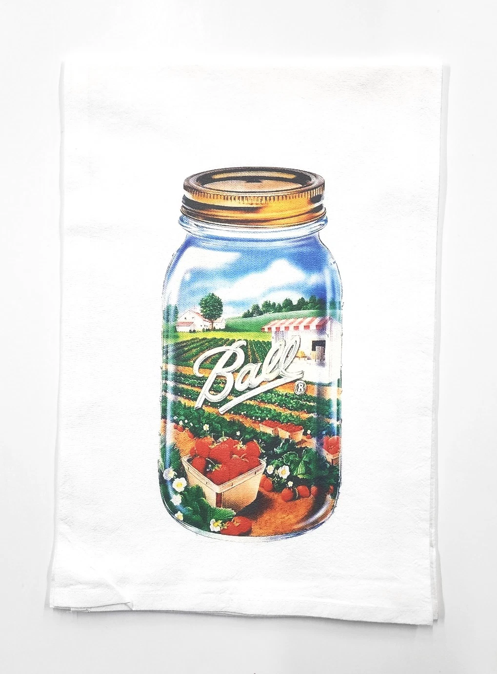 Ball Canning Strawberries Kitchen Tea Towel Flour Sack Gift Mother'S ...