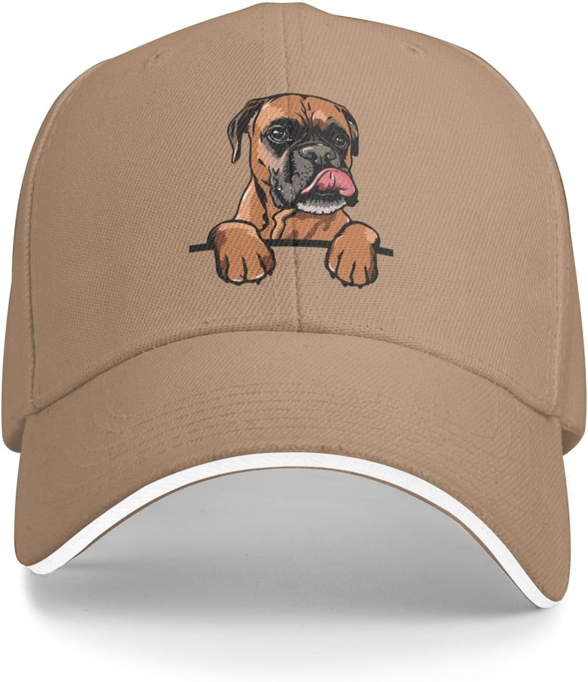 Ball Cap Dog Beach Baseball Cap for Men's Boxer Peeking Dogs Funny Caps ...