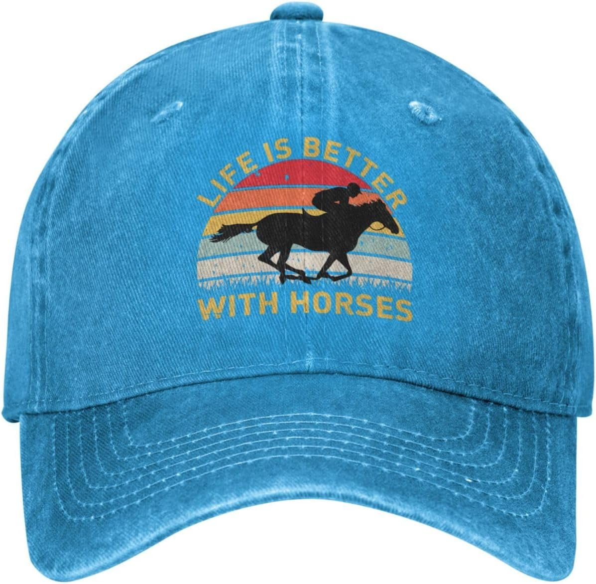Ball Cap Life is Better with Horses Athletic Cap for Mens Workout Cap ...
