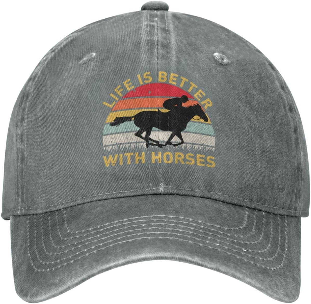 Ball Cap Life is Better with Horses Athletic Cap for Mens Workout Cap ...