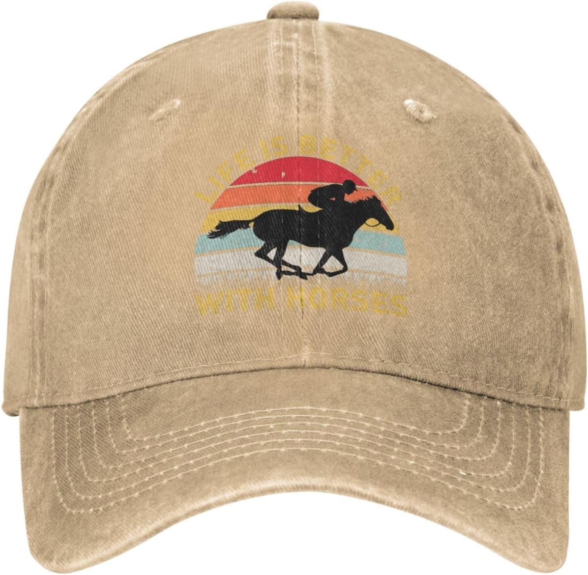 Ball Cap Life is Better with Horses Athletic Cap for Mens Workout Cap ...