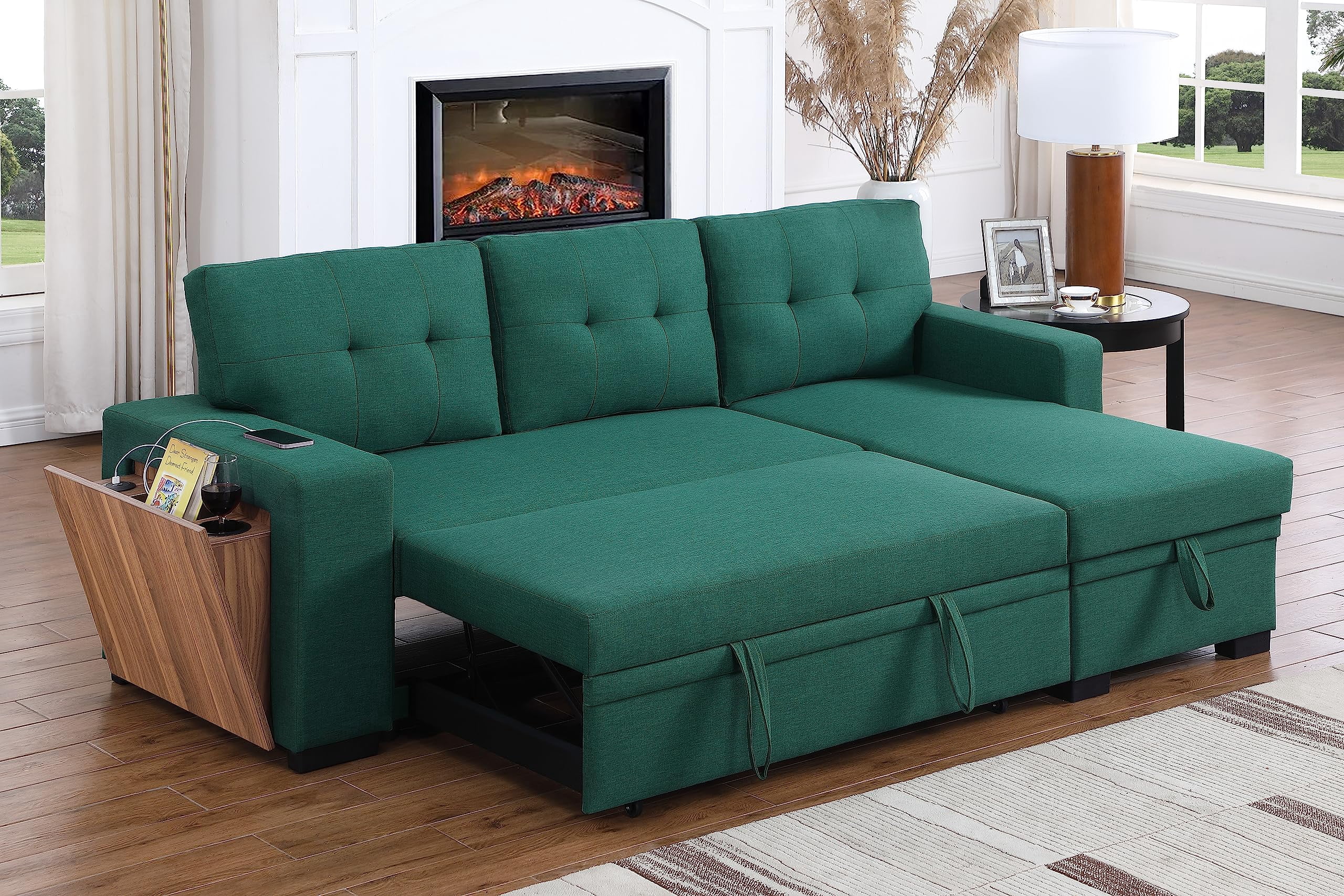 Ball &Cast Sectional Sleeper Sofa Bed,L-Shape Pull Out Couch,4 in 1 ...