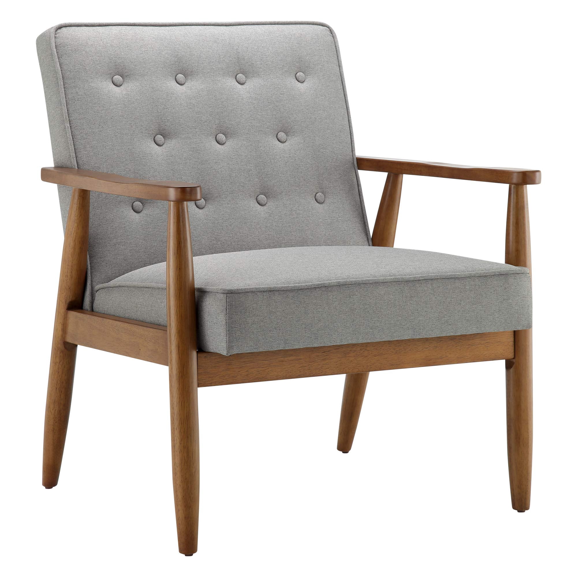 Ball & Cast Tufted Fabric Accent Chair 27.5"W x 29.8"D x 33.25"H Grey ...