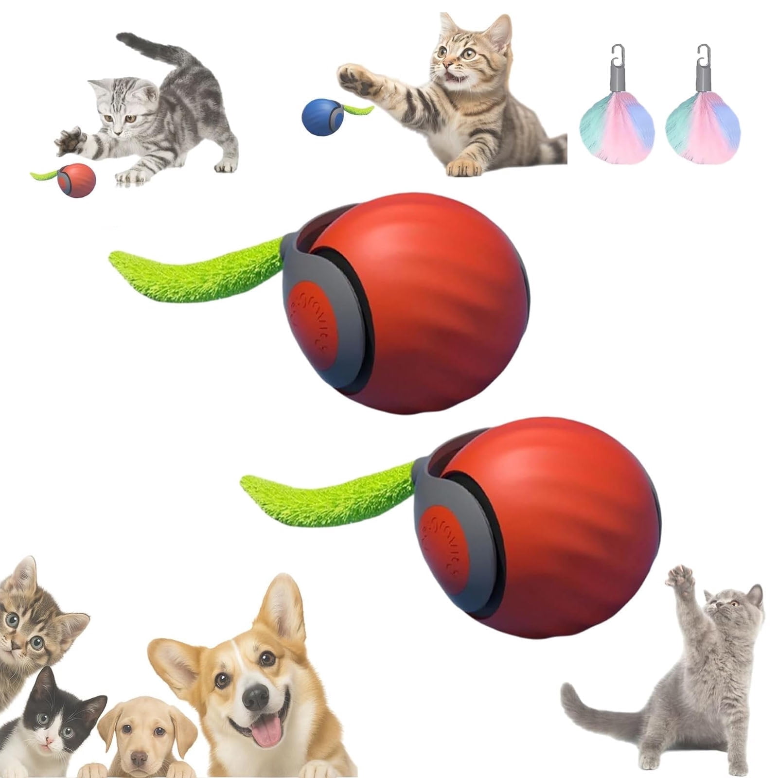 Ball Cat Toy, Starkball Cat Toy with Replacement Tail, Smart Modes ...