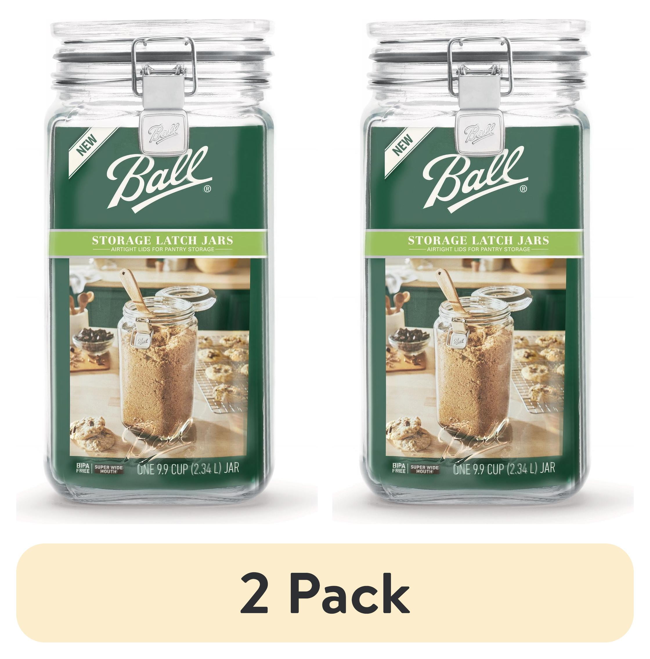 (2 pack) Ball Clear Glass Stackable Food Storage Jar with Lid - Walmart.com