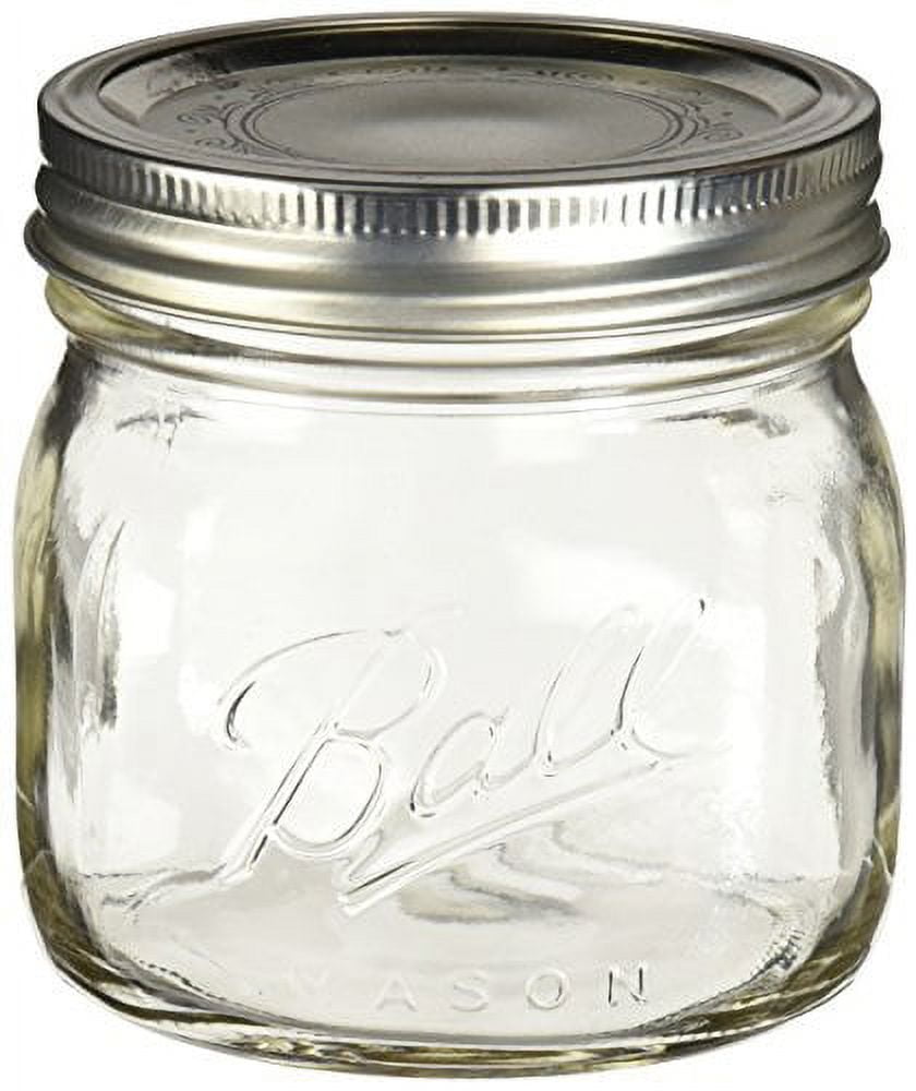 Ball Collection Elite Pint Mason Jar with Lids and Bands 4PK Wide Mouth ...