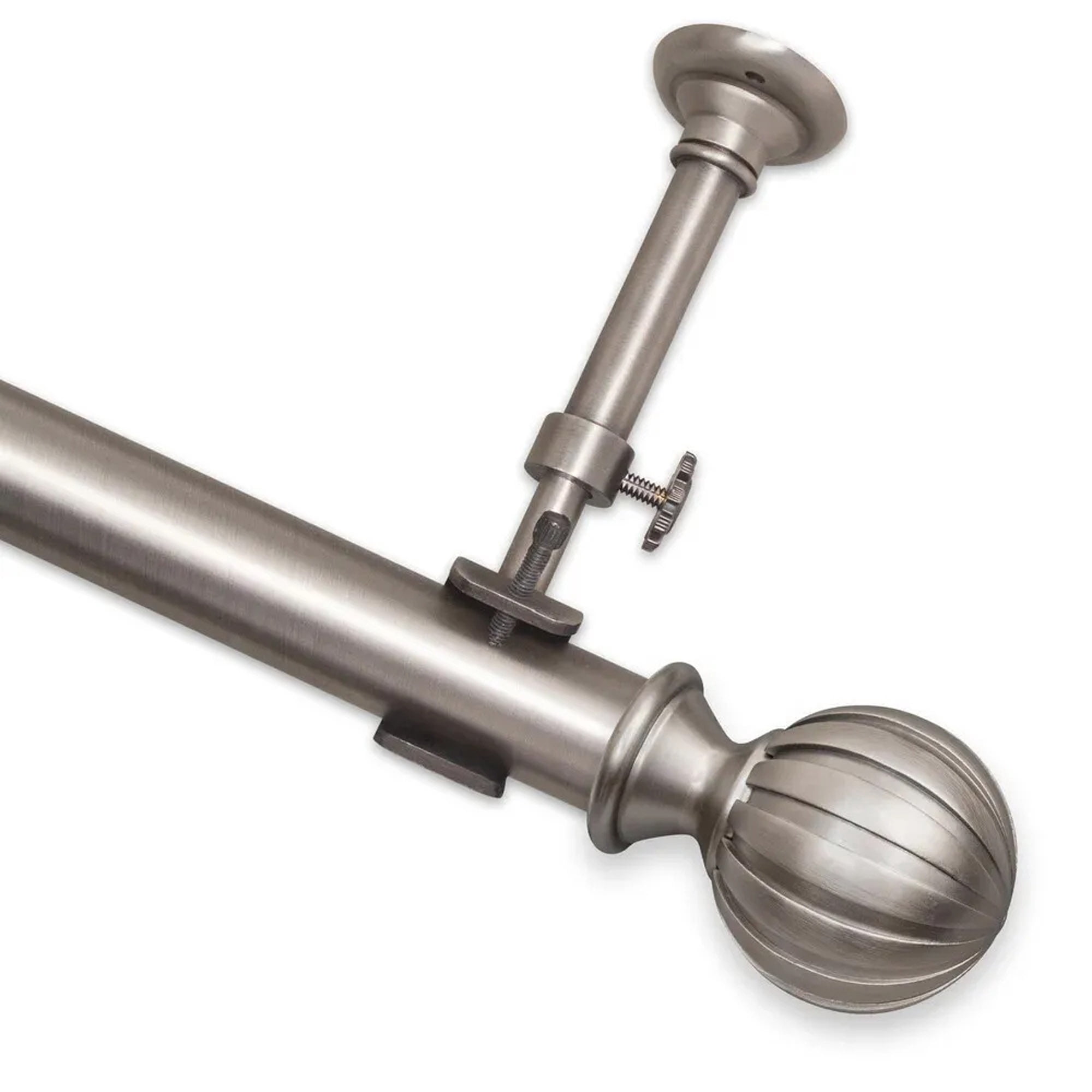 Ball Curtain Rod Collection 16" up to 240" - Brushed Pewter - Walmart.com