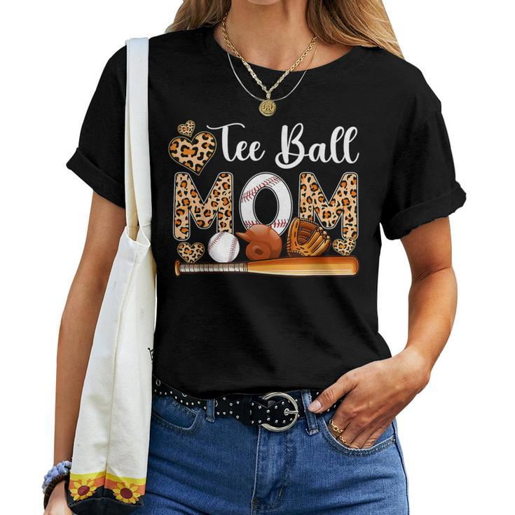 Ball Cute Mom T-Shirt – Leopard Print Baseball Costume Graphic Tee ...