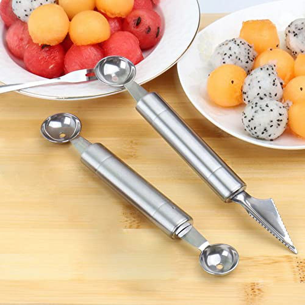 Ball Cutter and Carving Tool, 2 Pieces Stainless Steel Melon Cutter ...