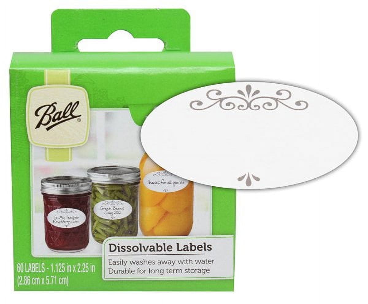 Ball Dissolvable Labels for Mason Jar Canning and Preserving, Box of 60 ...
