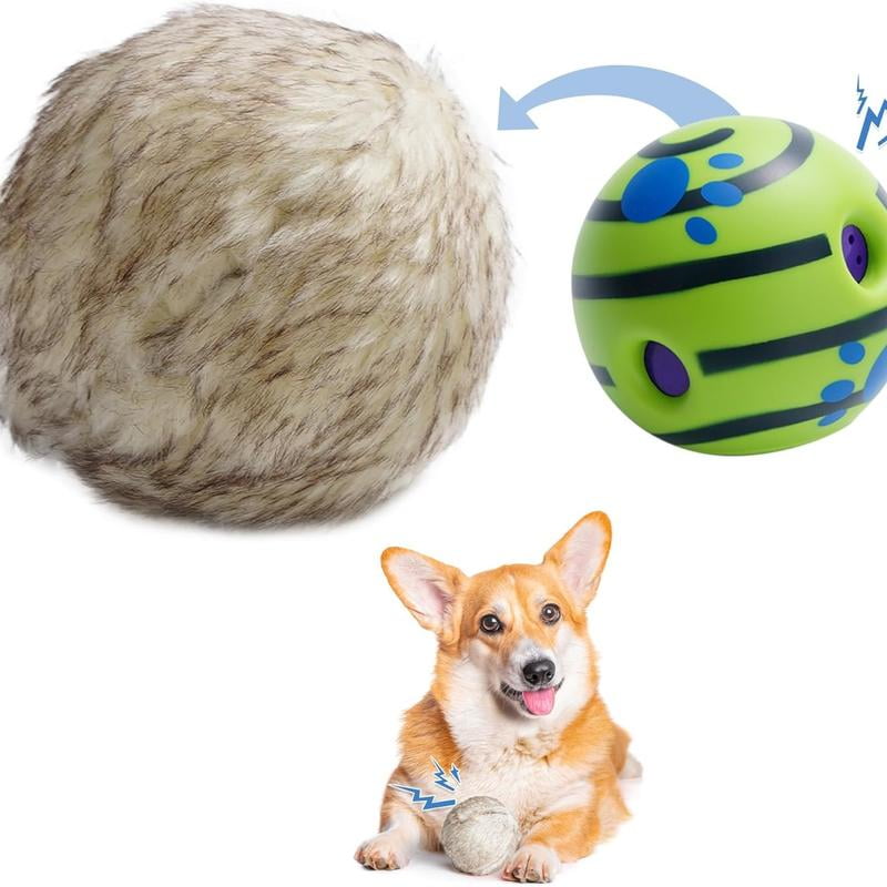 Ball Dog Toy with Fuzzy Fur, Funny Giggle Sounds When Rolled & Shaken ...