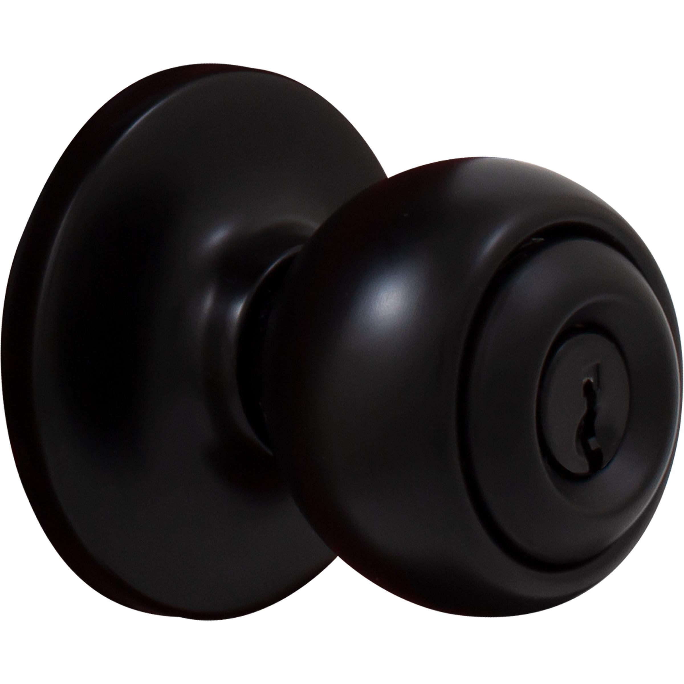 Ball Door Knob, Entry Latch, KW Keyway, Matte Black by Stone Harbor ...