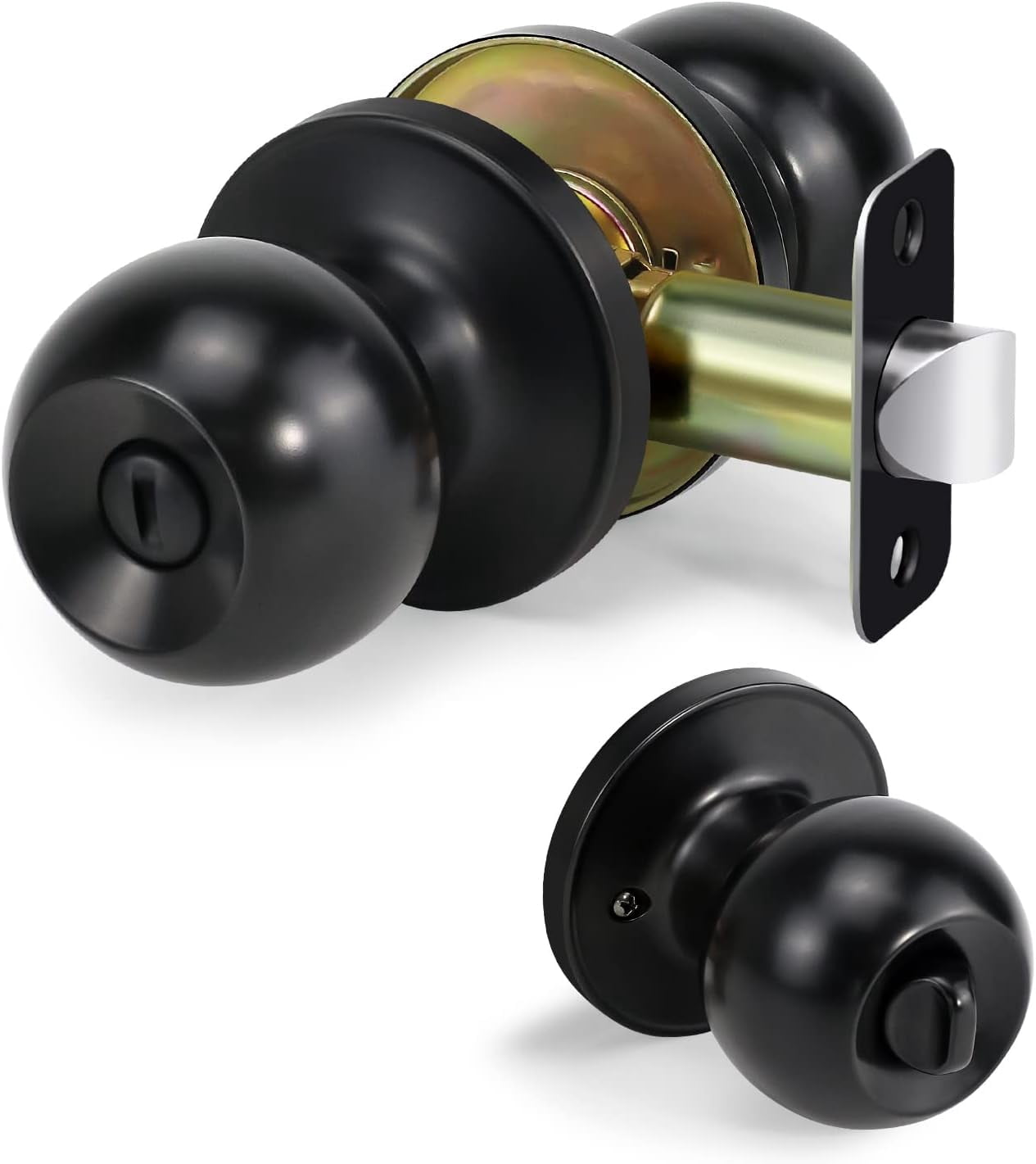 Ball Door Knob Privacy Door Knob, KEYLESS Interior Door Lock, Round ...