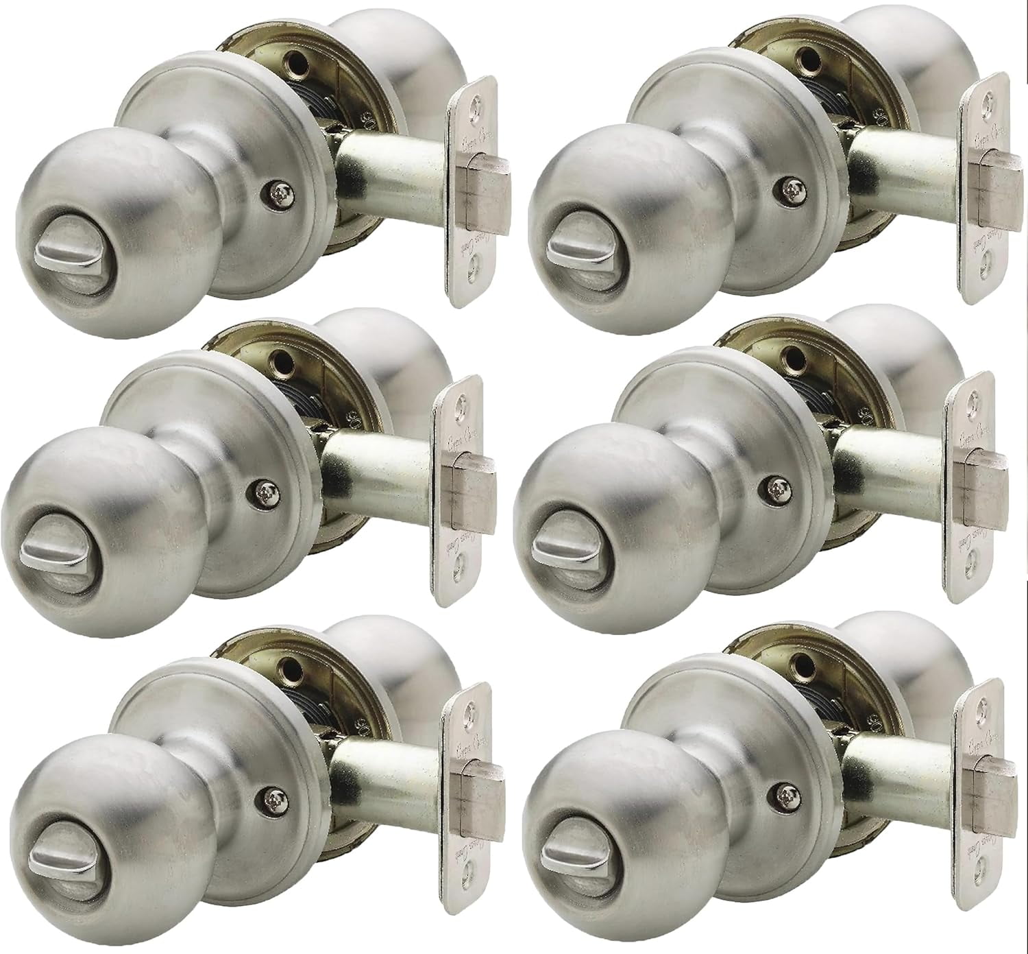 Ball Door Knob, Privacy Function, Keyless Turn Thumb Locking Ball ...