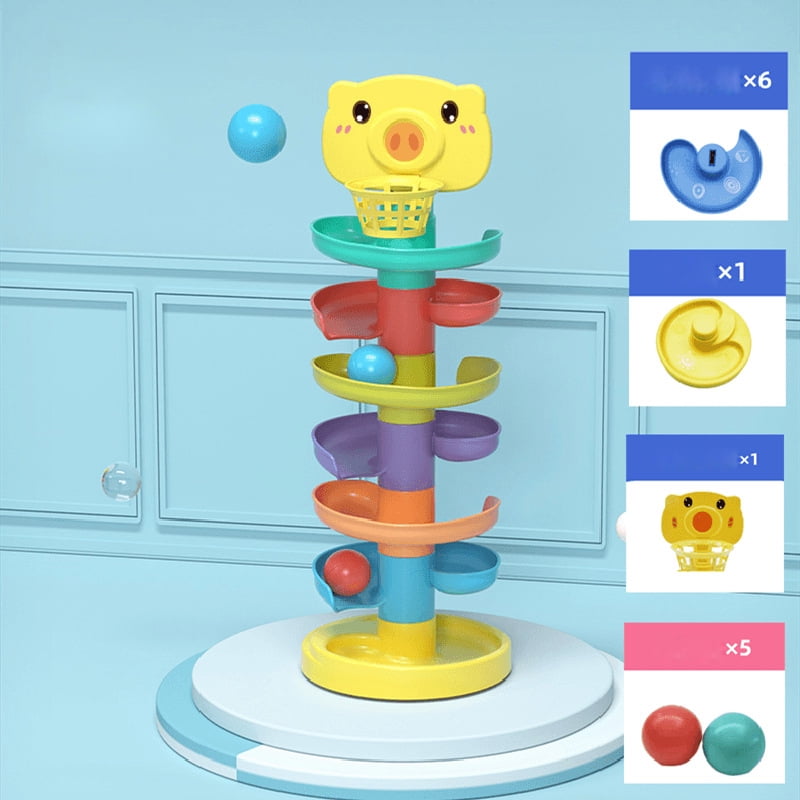 Ball Drop Toys for Toddler 1-3 Montessori Stacking Tower Toy Baby ...