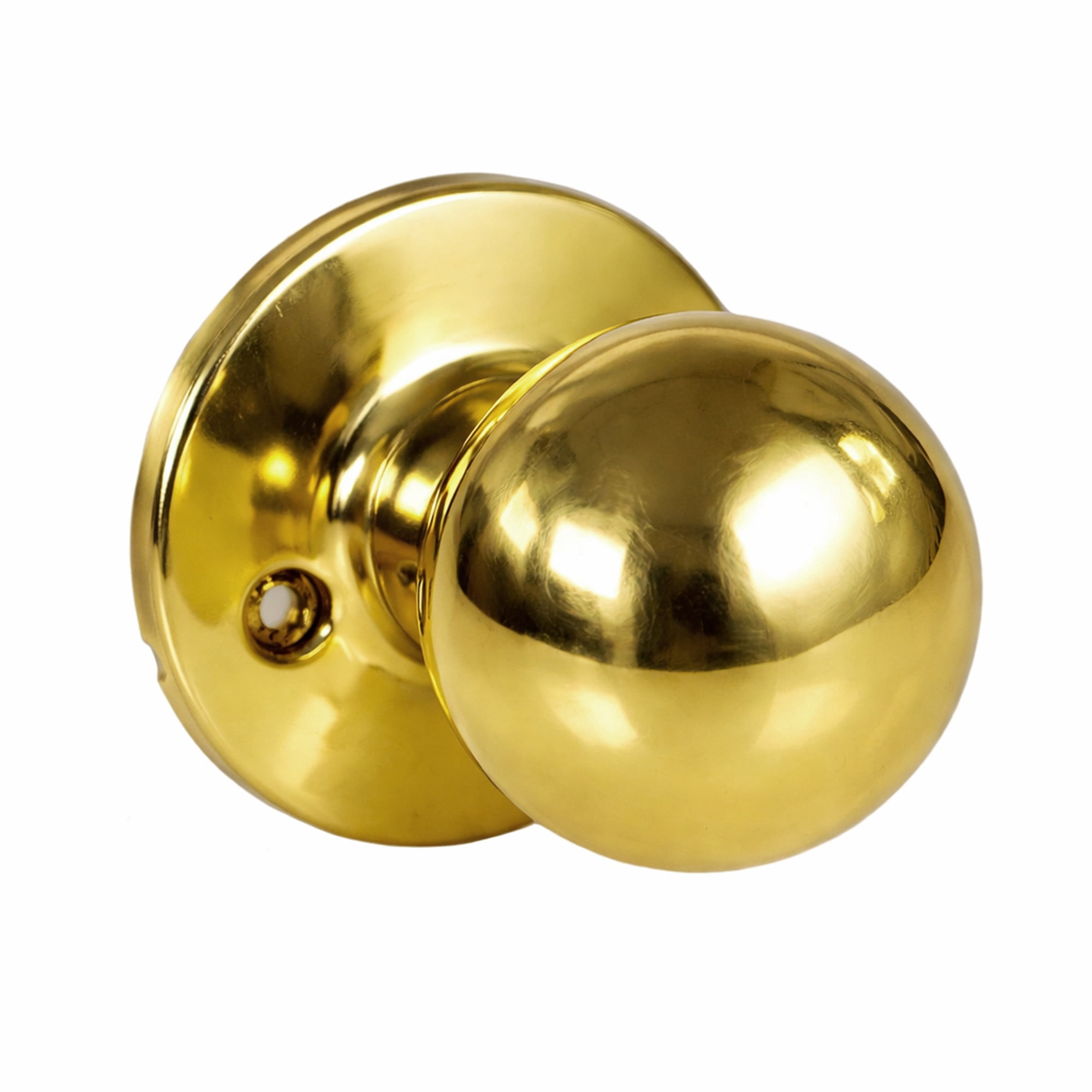 Ball Dummy Door Knob, French Door and Closet Compatible, Polished Brass ...