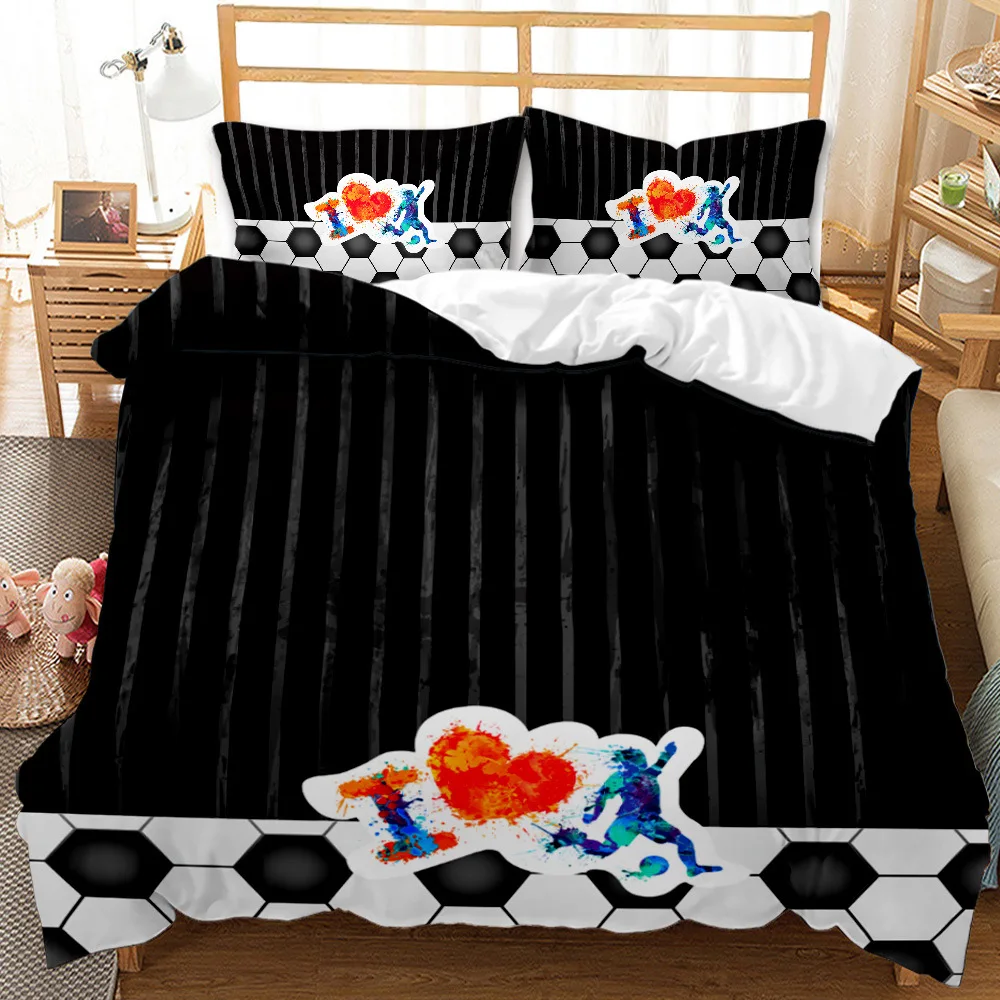 Ball Duvet Cover Set Sports Balls Bedding Set King Size Basketball ...