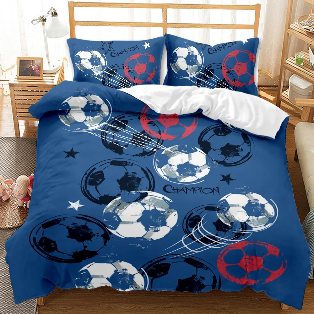 Ball Duvet Cover Set Sports Balls Bedding Set King Size Basketball ...