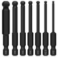 Ball End Hex Bits Set, 7pcs 1/4" Allen Wrench Screwdriver Bits Magnetic ...