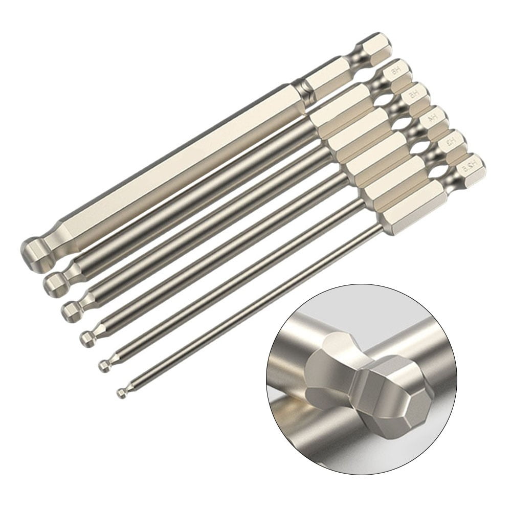 Ball End Hex Screwdriver Bits Metric Hex Bits 100Mm Long Magnetic ...