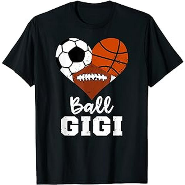 Ball Gigi Heart Funny Soccer Basketball Football Gigi T-Shirt - Walmart.com
