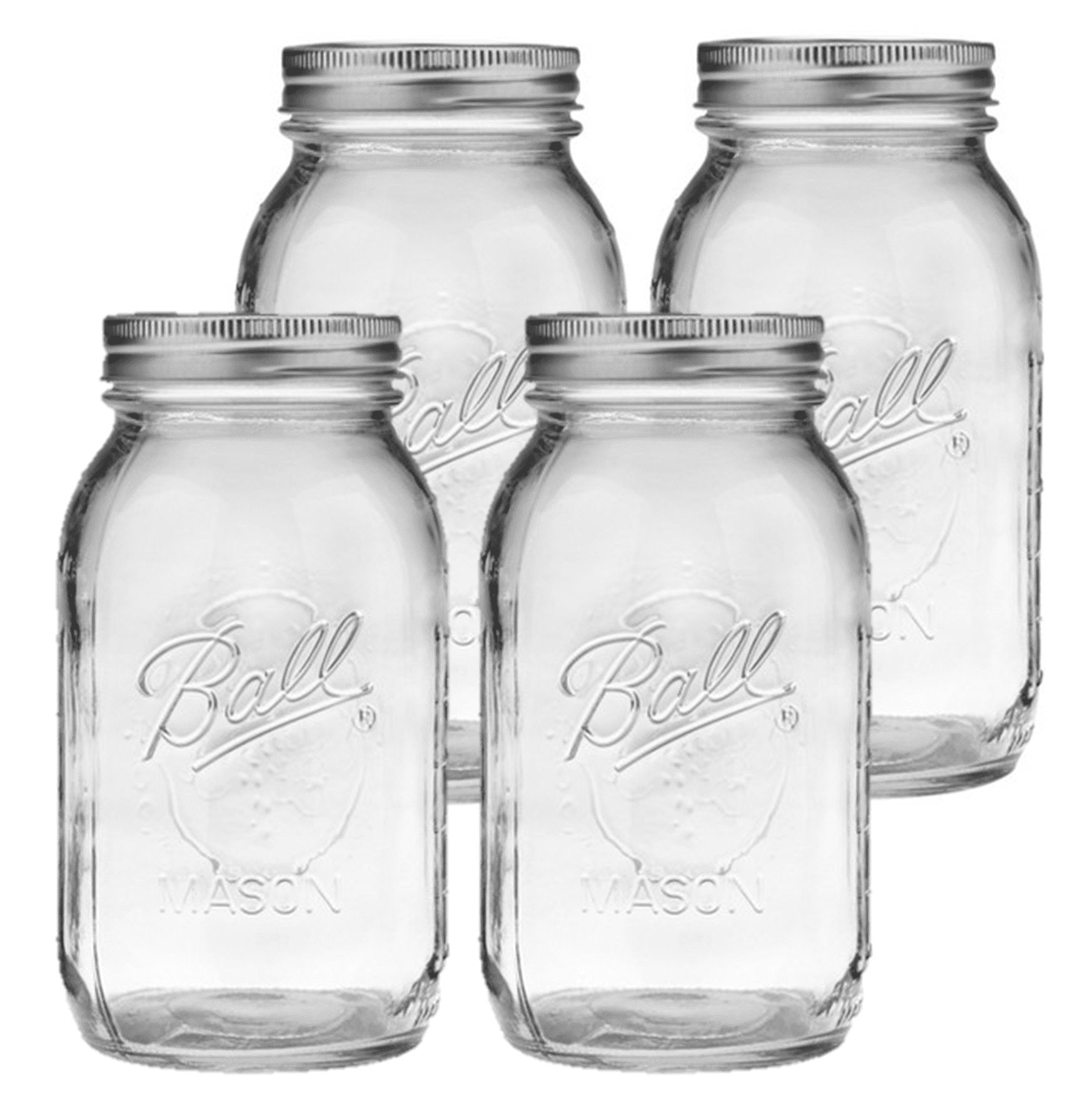 Ball 32oz Regular Mouth Mason Jar with Lids and Bands, Caning Jars ...