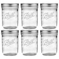 Ball Glass Mason Jar, Wide Mouth, 16 oz, Freezer and Dishwasher Safe, 6 ...