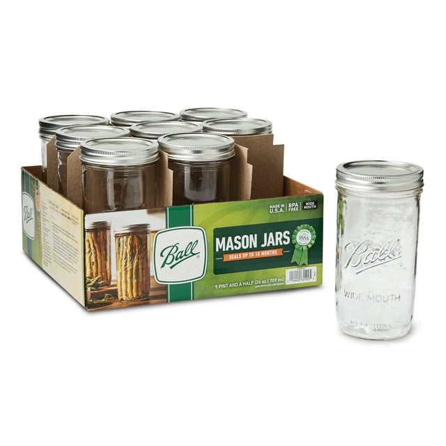 Mason Jars 24oz (9) | Canning jar storage for ecommerce - Walmart ...