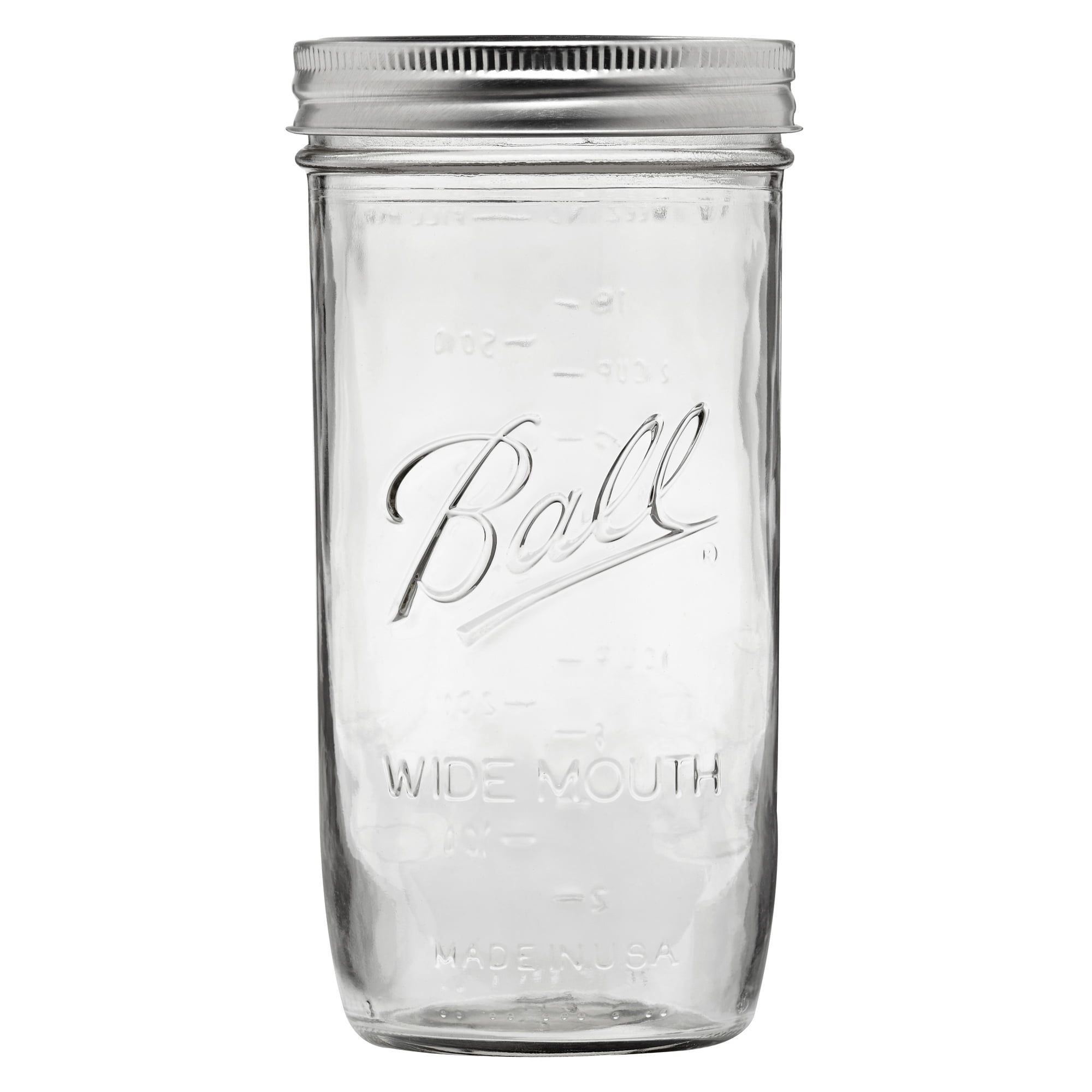 Ball 24oz Wide-Mouth Glass Mason Jars (9 Count) with Lids & Bands, BPA ...