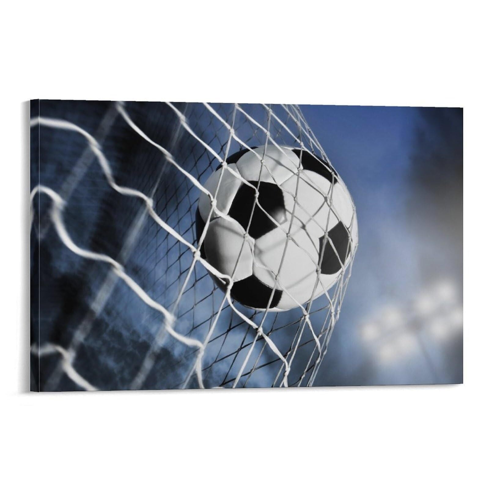Ball in Goal Canvas Print Football Wall Art Sports Room Decor Soccer ...