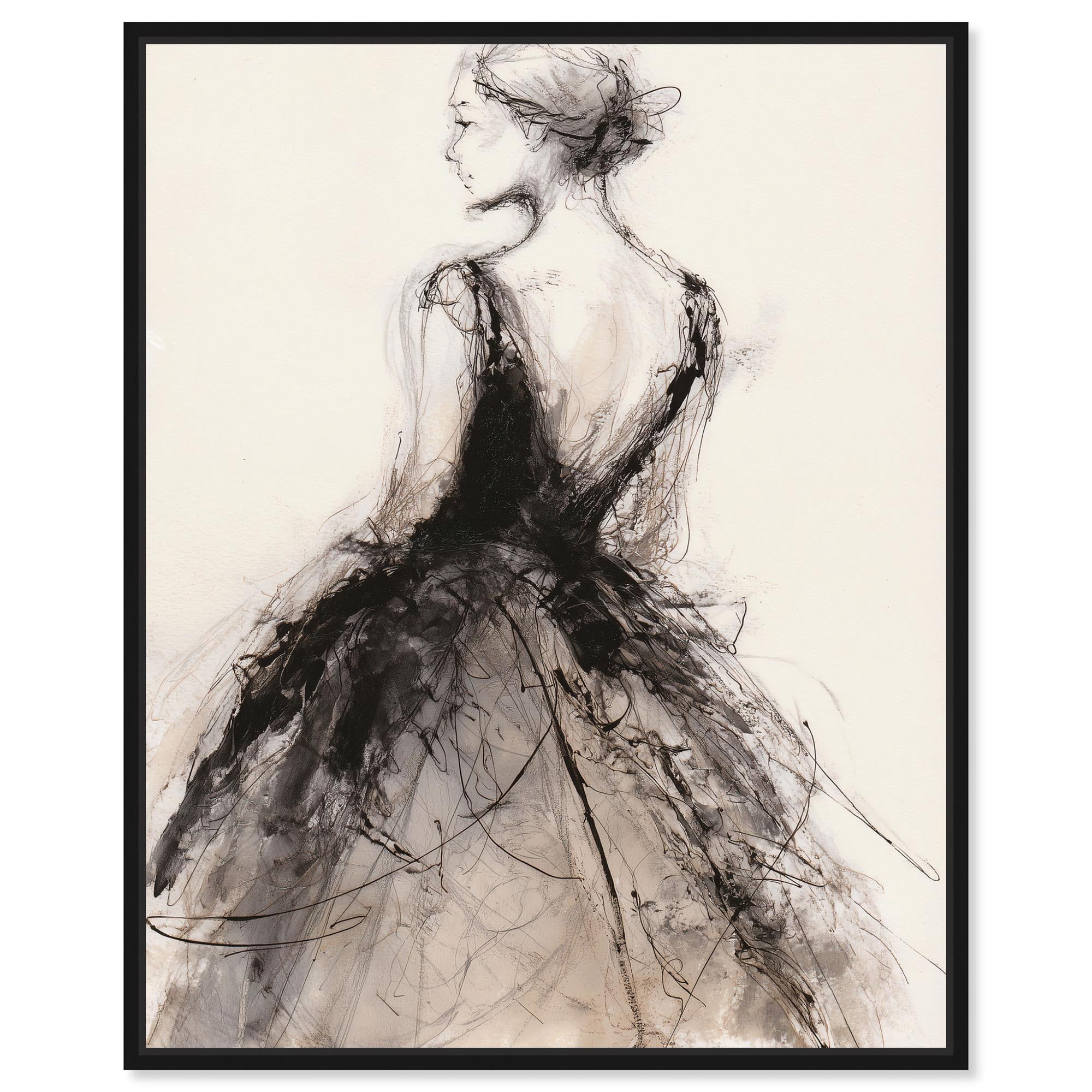 Ball Gown II Canvas Print Fashion Wall Art by Art Remedy, Black Frame ...