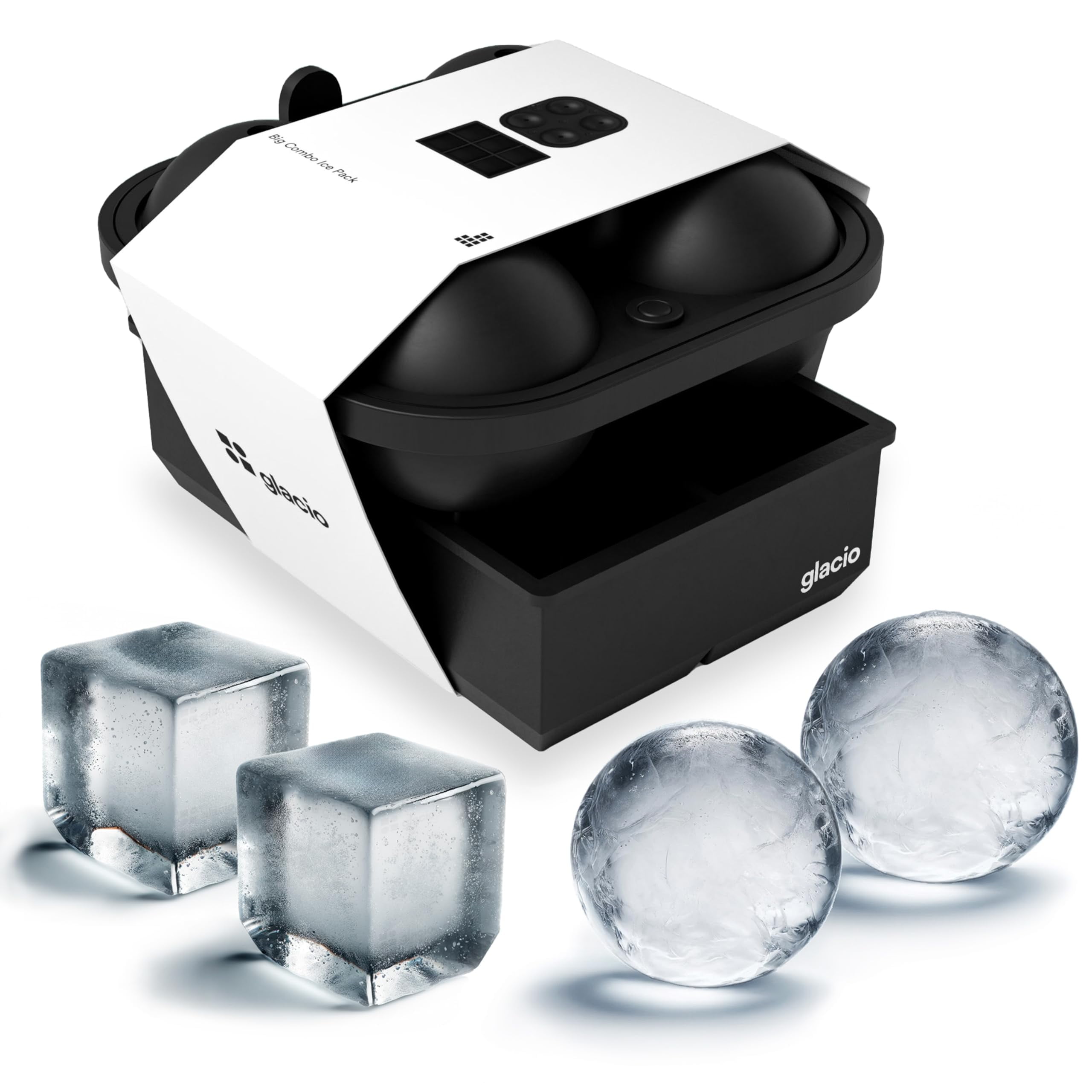 Ball Ice Cube Tray and Big Ice Cube Molds for Whiskey, Slow-Melting ...