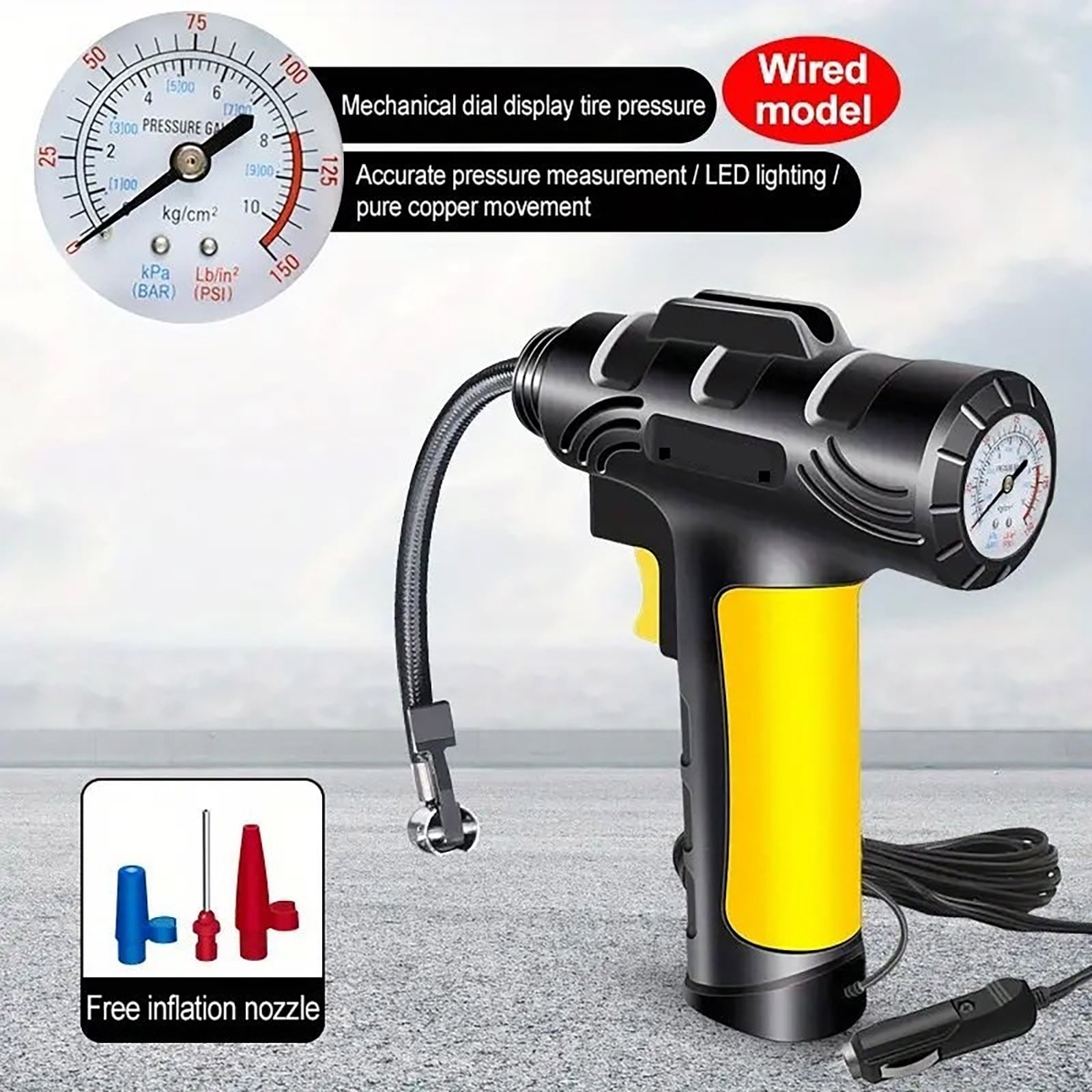 Ball Inflator Kit Car Mounted Inflation Portable Car Tire Inflation ...