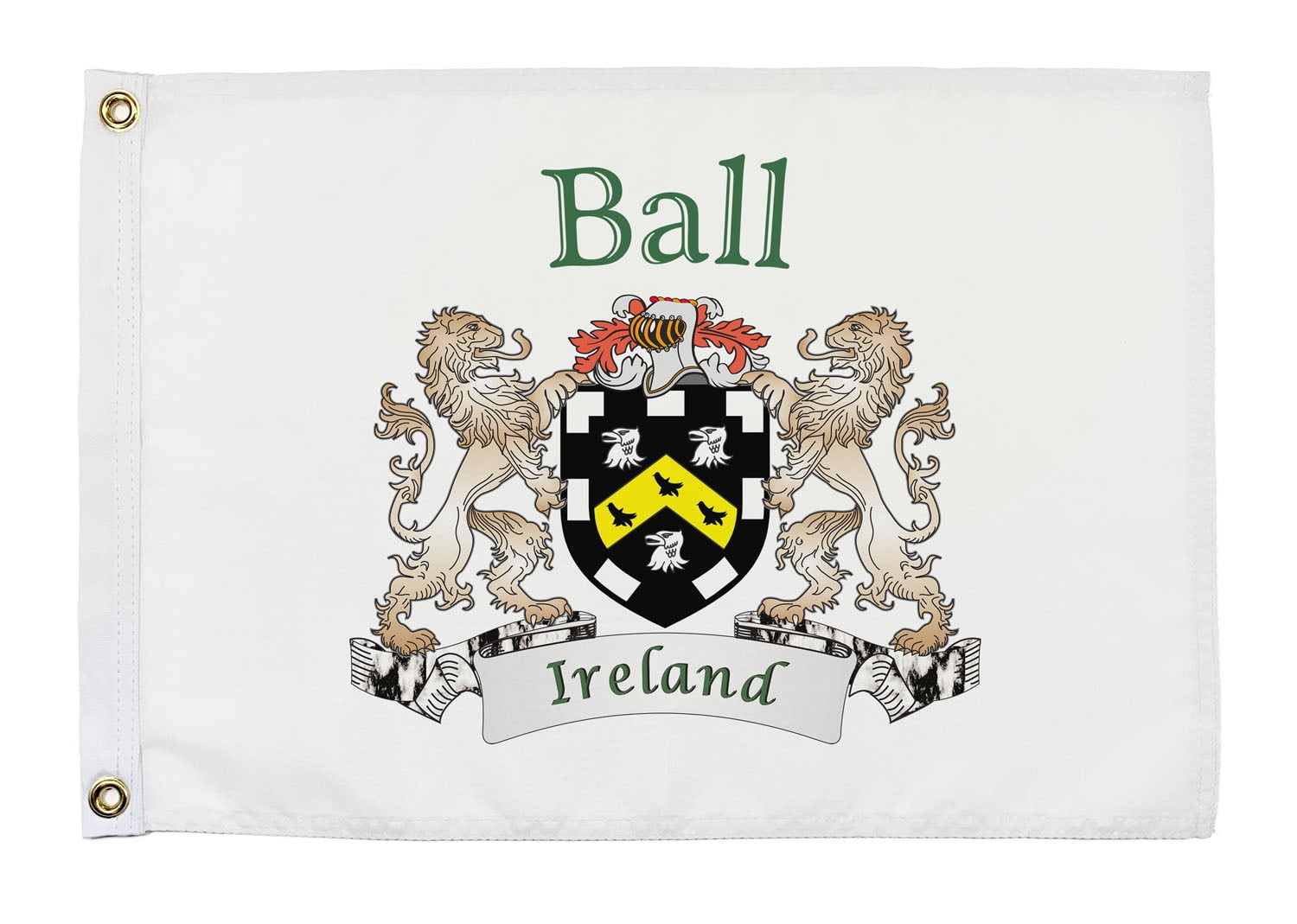 Ball Irish Coat of Arms Small White Flag - 16"x10.5" inches - Walmart.com