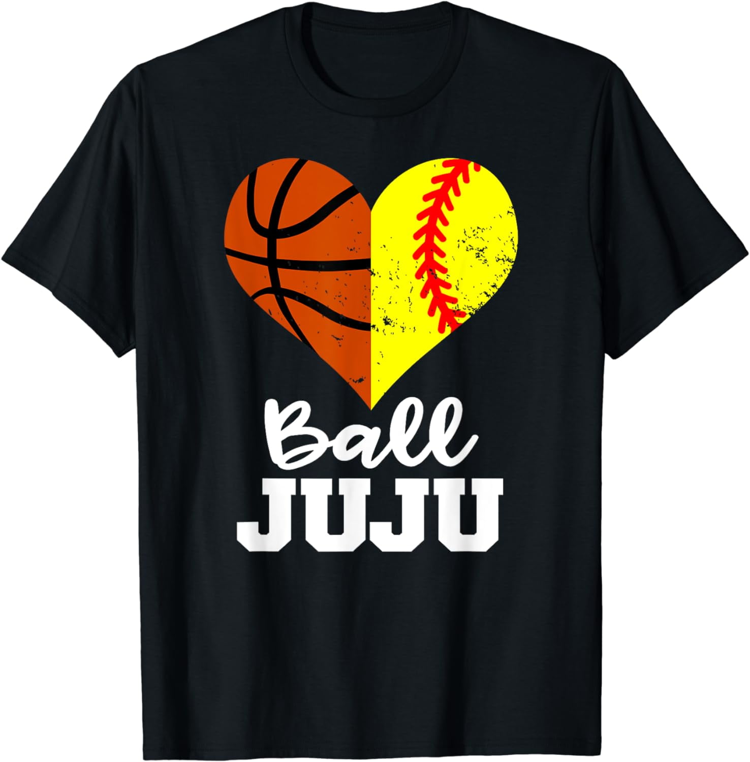 Ball Juju Heart Funny Softball Basketball Juju T-Shirt - Walmart.com