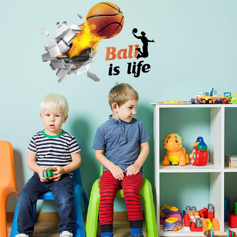 Ball is Life Wall Stickers Basketball Wall Decals Sitting Room Art ...