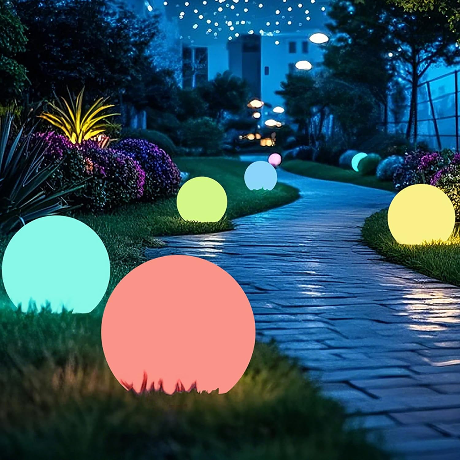 Ball Light, Outdoor Glow Globe Light with Remote Control, LED Solar ...