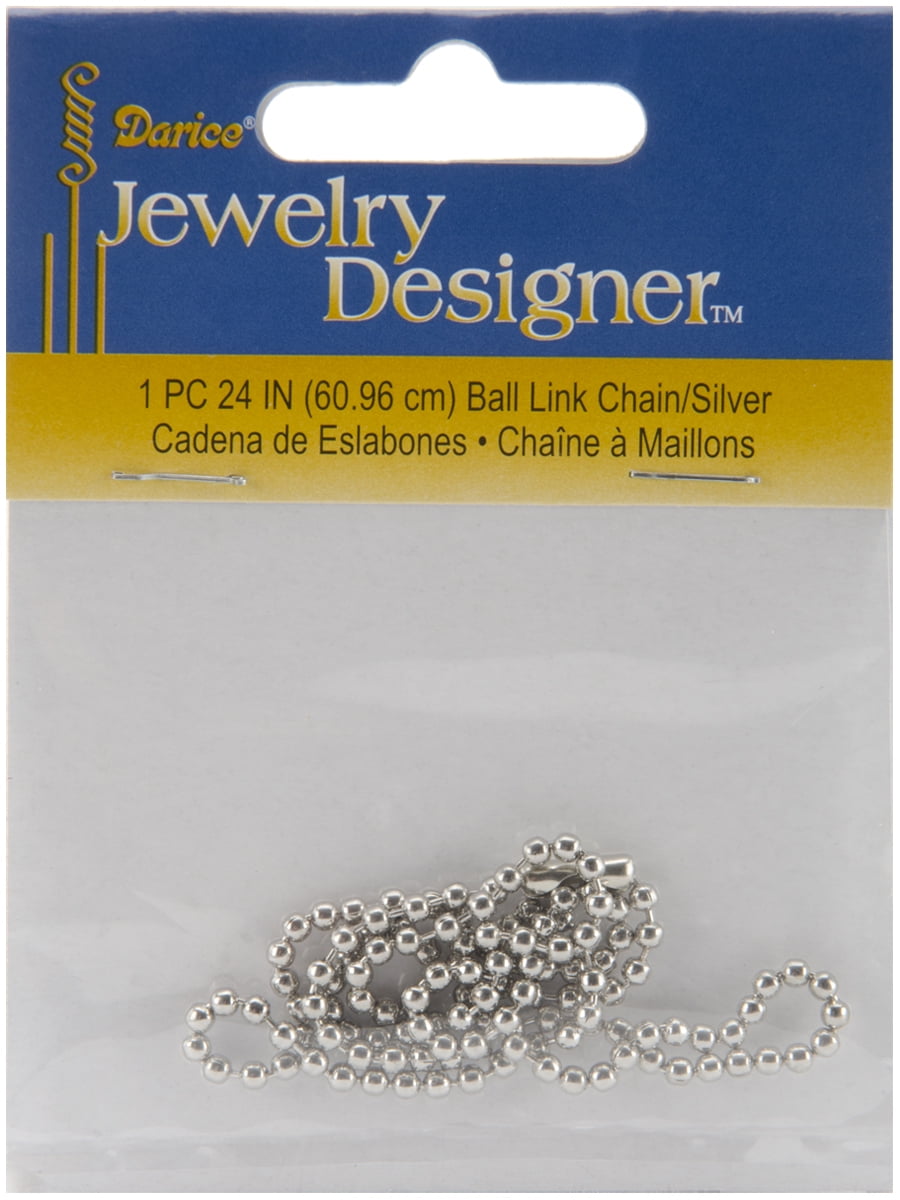 Darice Ball Link Chain 24" 1 Pkg Silver 1930 18 - Walmart.com
