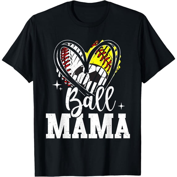 Ball Mama Baseball Softball Soccer Mom T-Shirt - Walmart.com