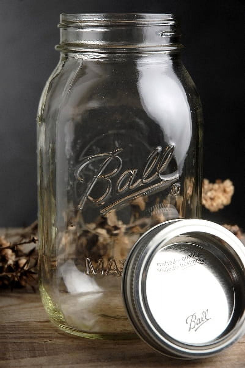 Ball Mason Jar (Case Of 12) Quart Size Jars 6-7/8In. Tall & 3-1/2In ...