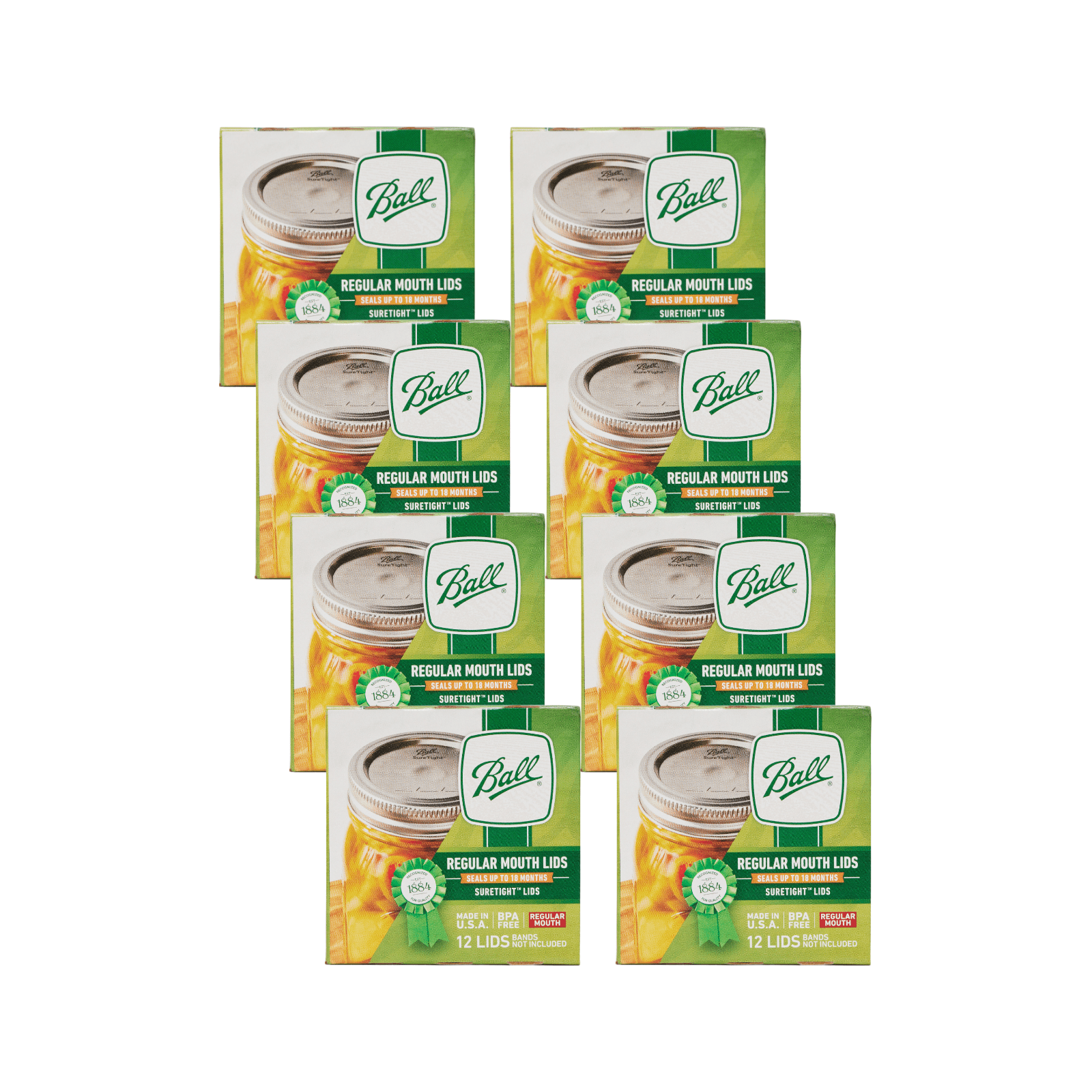 Ball Mason Jar Lids, Regular Mouth, 12 CT (Pack of 8) - Walmart.com