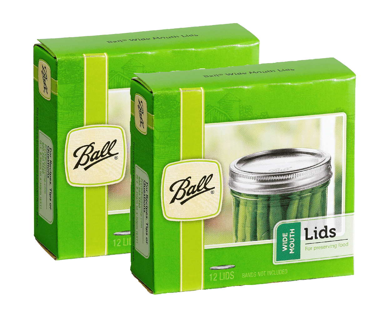 Ball Metal Mason Jar Lids, Wide Mouth, 24 Count (2 Pack) - Walmart.com